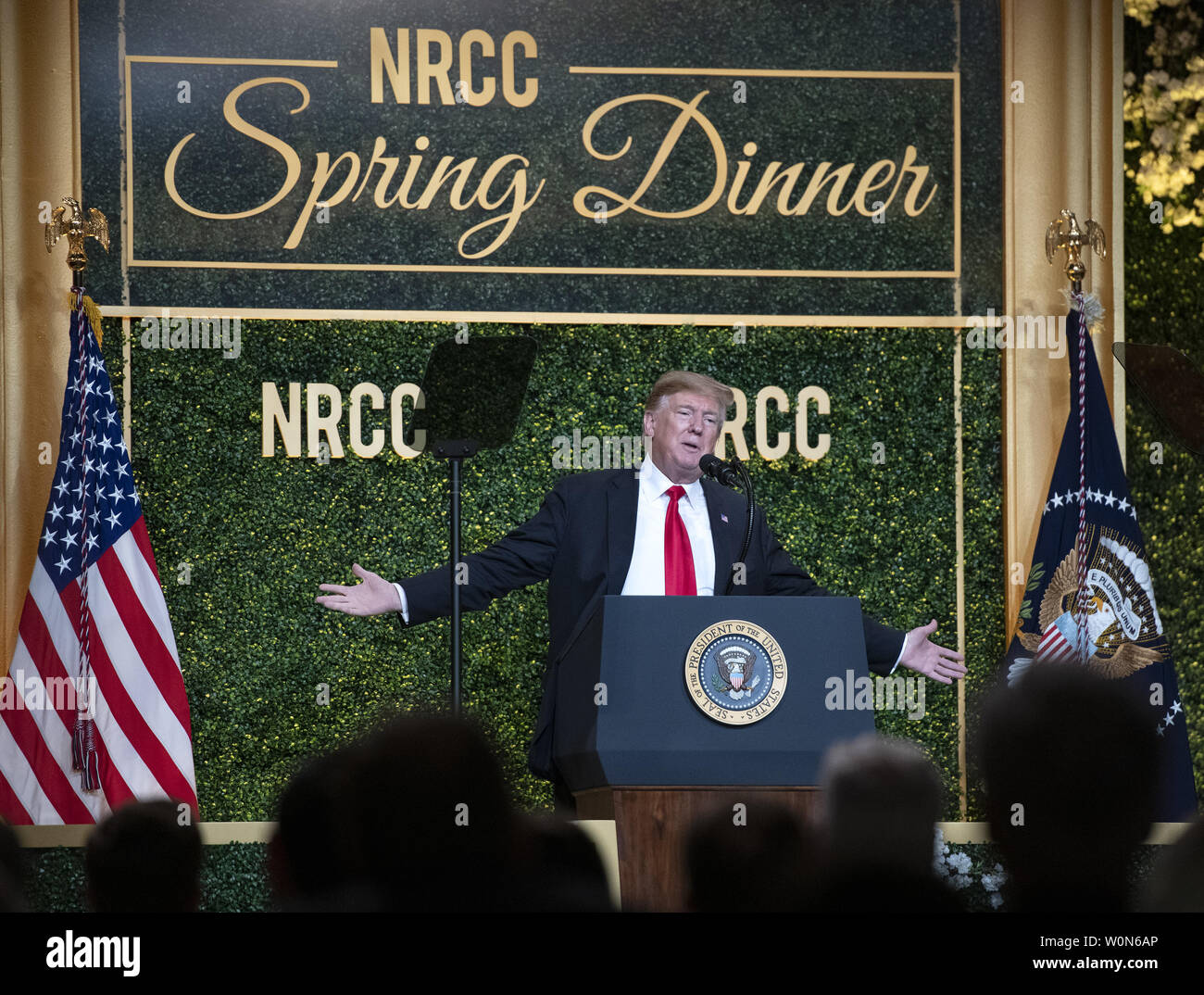 United States President Donald J. Trump delivers remarks at the ...