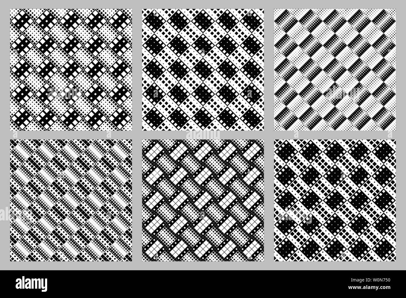 Seamless diagonal square pattern background collection - abstract vector graphic designs from ...