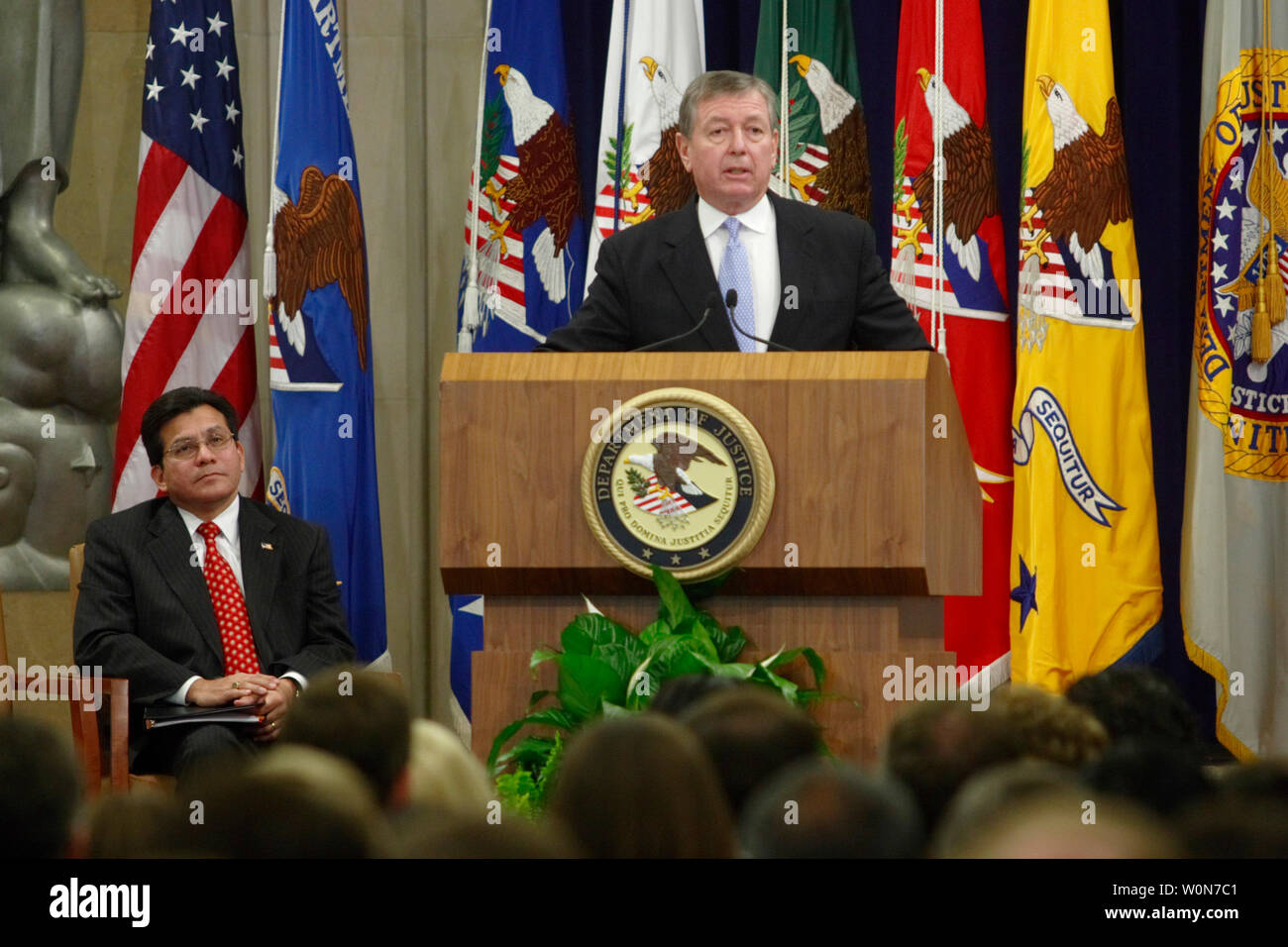 John ashcroft delivers remarks hi-res stock photography and images - Alamy