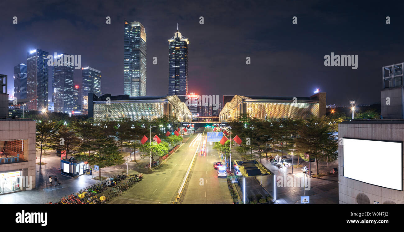 Night view of Shenzhen Central Cultural Square Stock Photo - Alamy