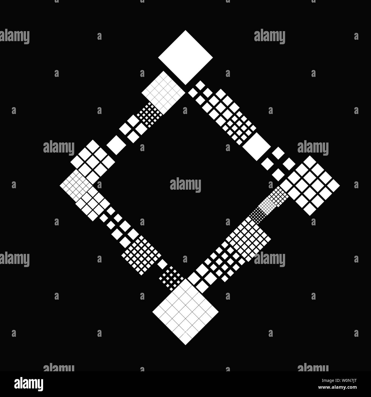 Diagonal minimal monochrome square frame - geometrical vector ...