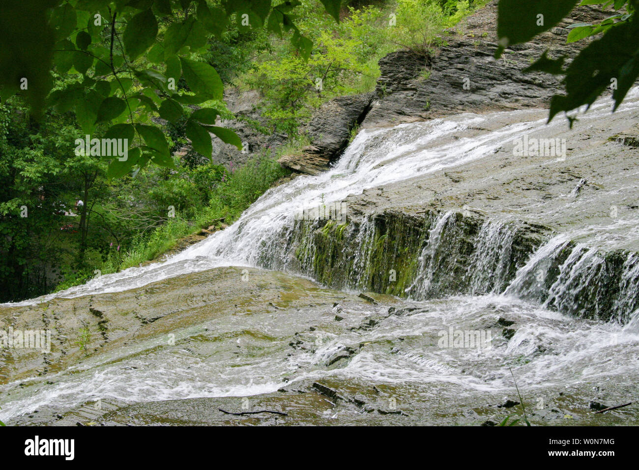 Water flaws down the gentle Buttermilk Falls Stock Photo - Alamy
