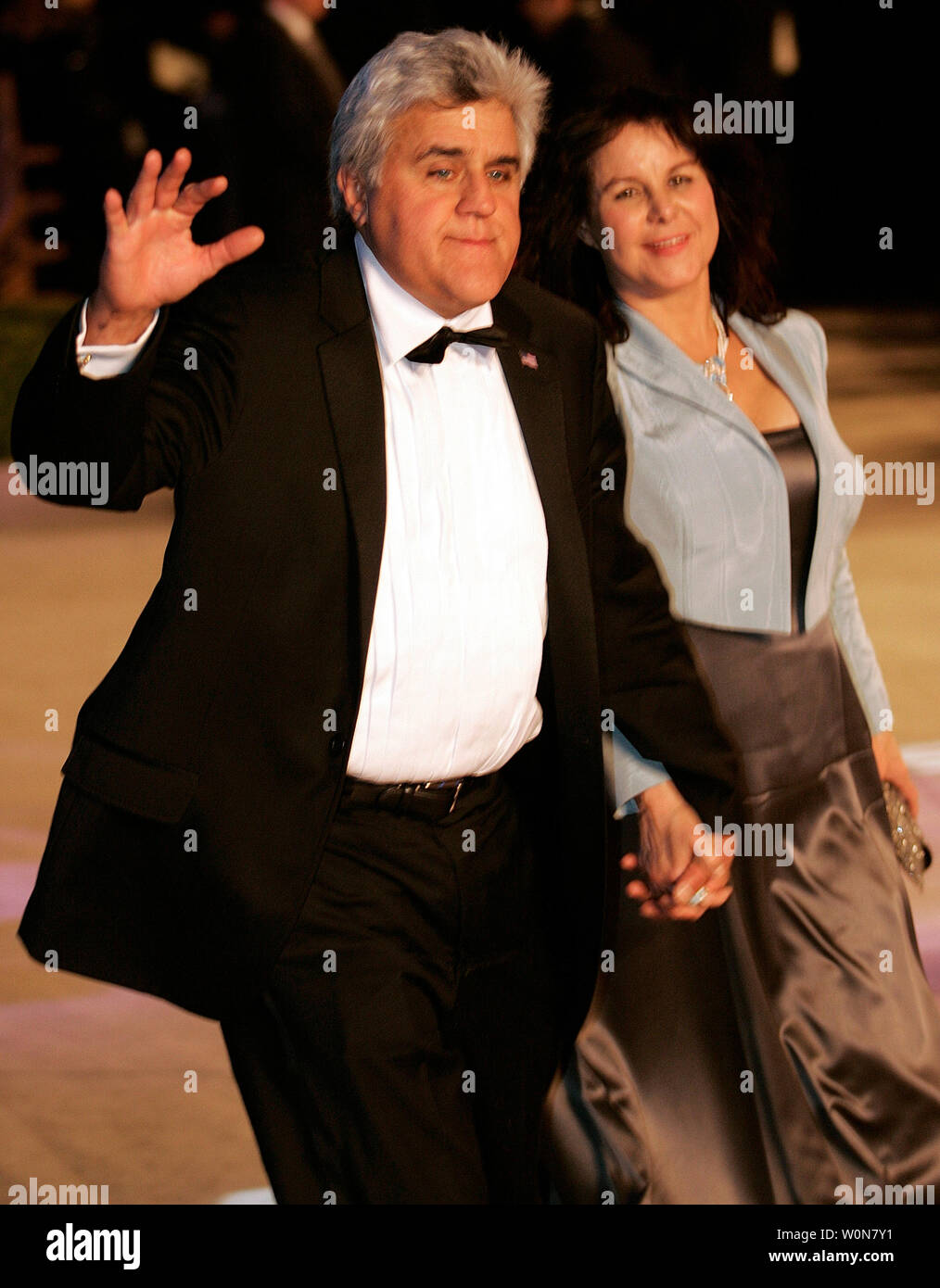 Jay Leno (L) and his wife Mavis depart the Vanity Fair post-79th ...