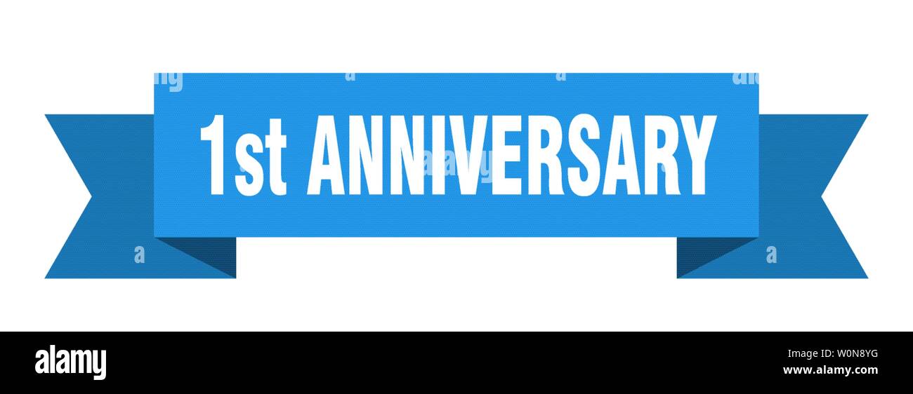 1st anniversary ribbon. 1st anniversary isolated sign. 1st anniversary ...