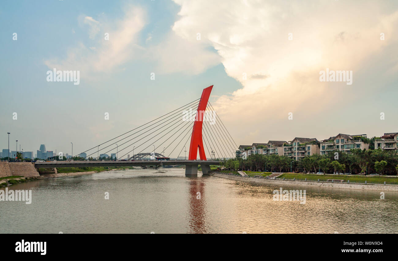 Fuhe Bridge, Century City, Chengdu Stock Photo - Alamy