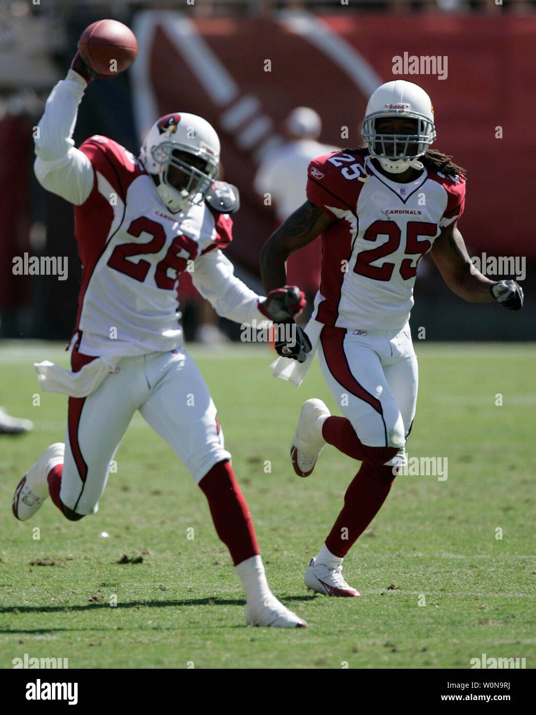 Arizona Cardinal J.J. Arrington celebrates after making a touchdown ...