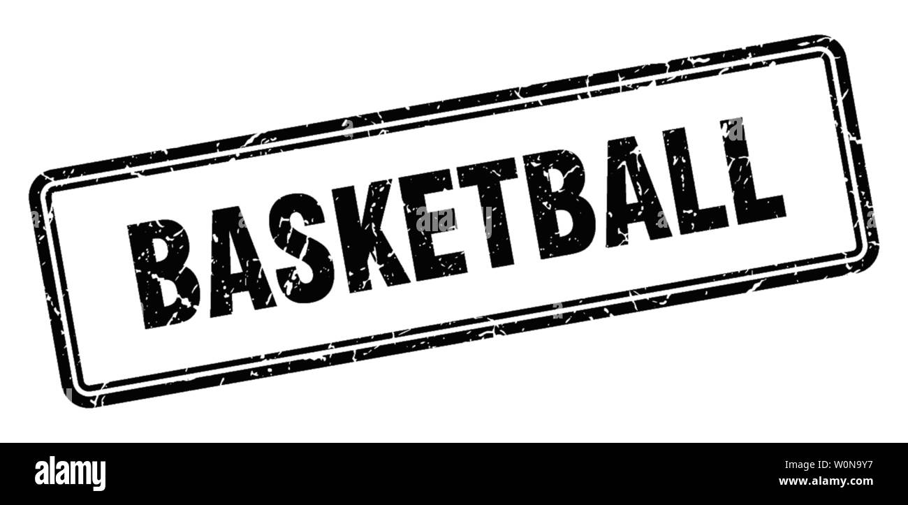 basketball stamp. basketball square grunge sign. basketball Stock ...