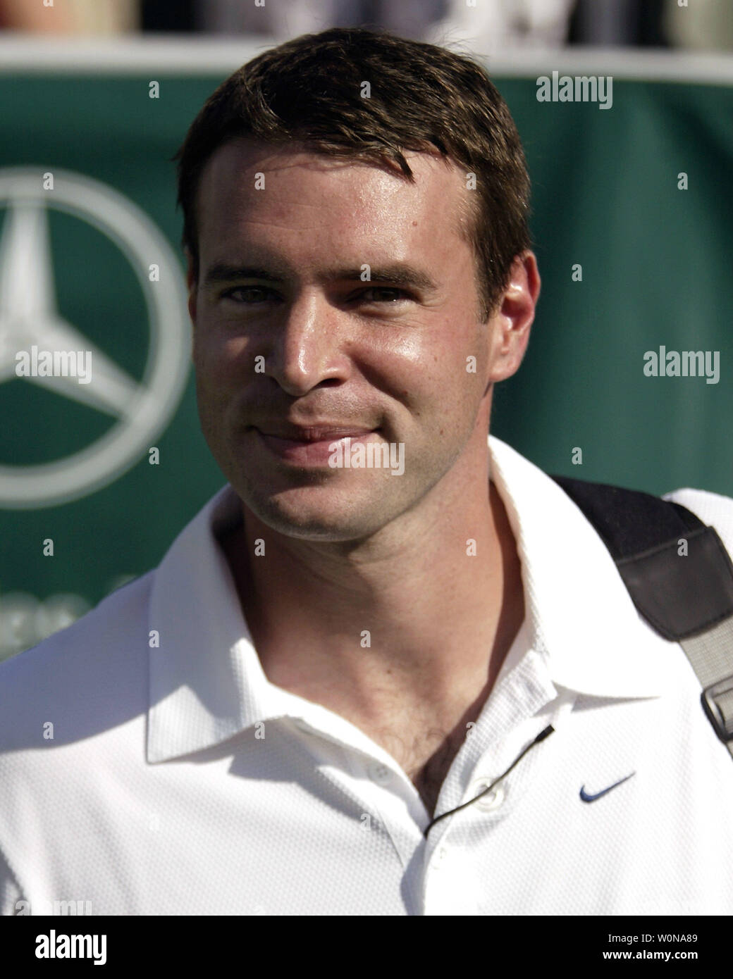 Actor Scott Foley plays in the Chris Evert Pro Celebrity Tennis Classic ...
