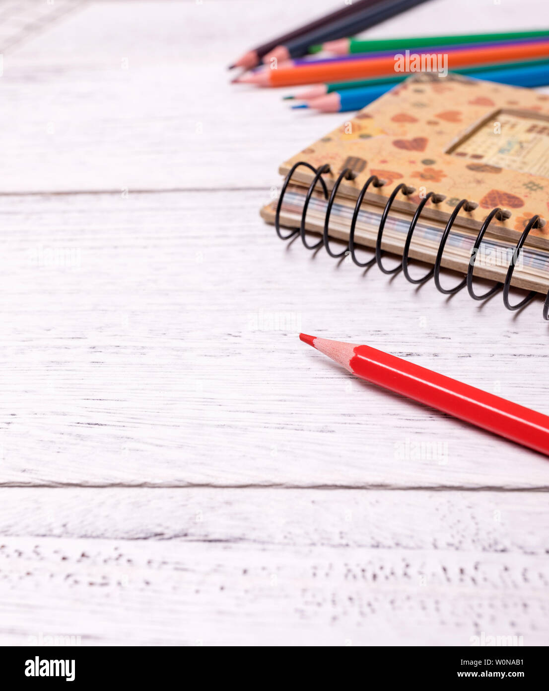 Notebooks and pencils hi-res stock photography and images - Alamy