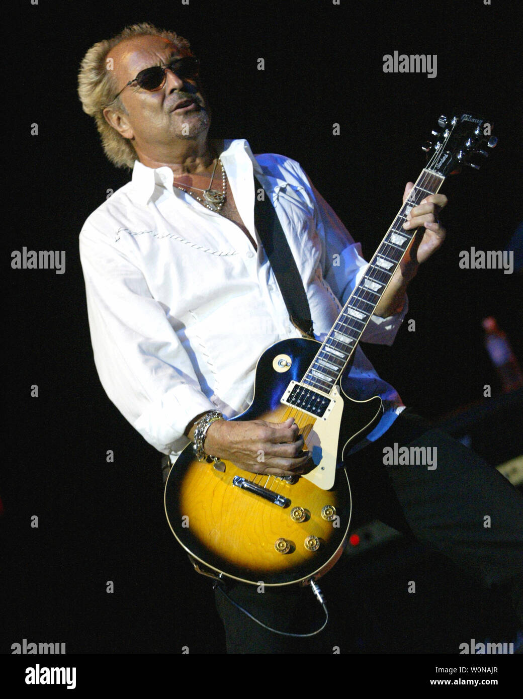 Mick Jones with Foreigner, performs in concert, at the Mizner Park ...