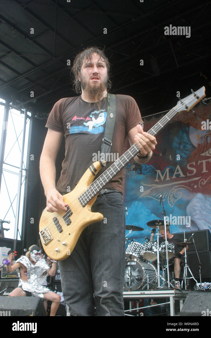 Troy Sanders of Mastodon performs in concert at the 2005 Ozzfest tour ...