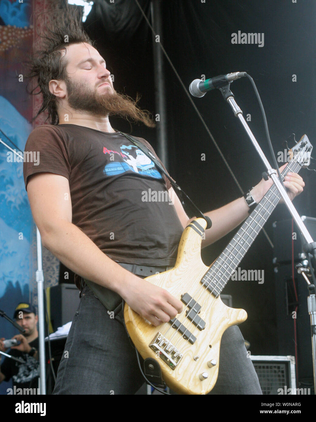 Troy Sanders of Mastodon performs in concert at the 2005 Ozzfest tour ...
