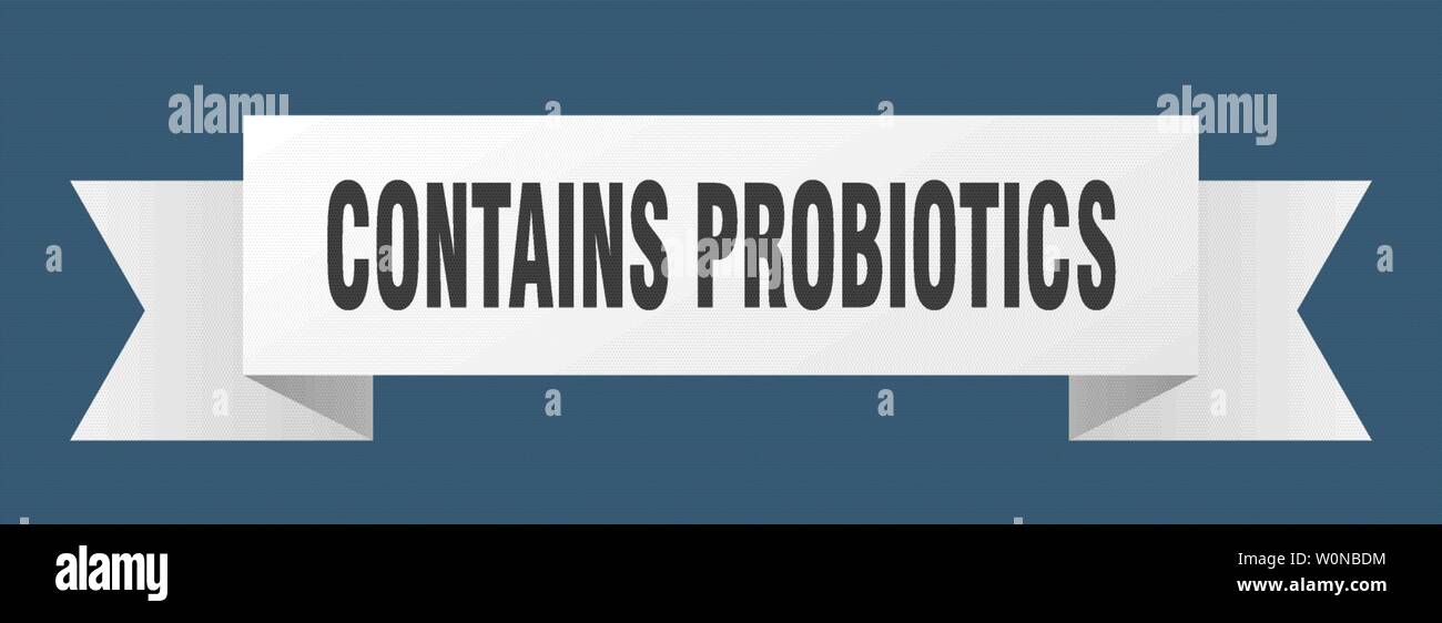 contains probiotics ribbon. contains probiotics isolated sign. contains ...
