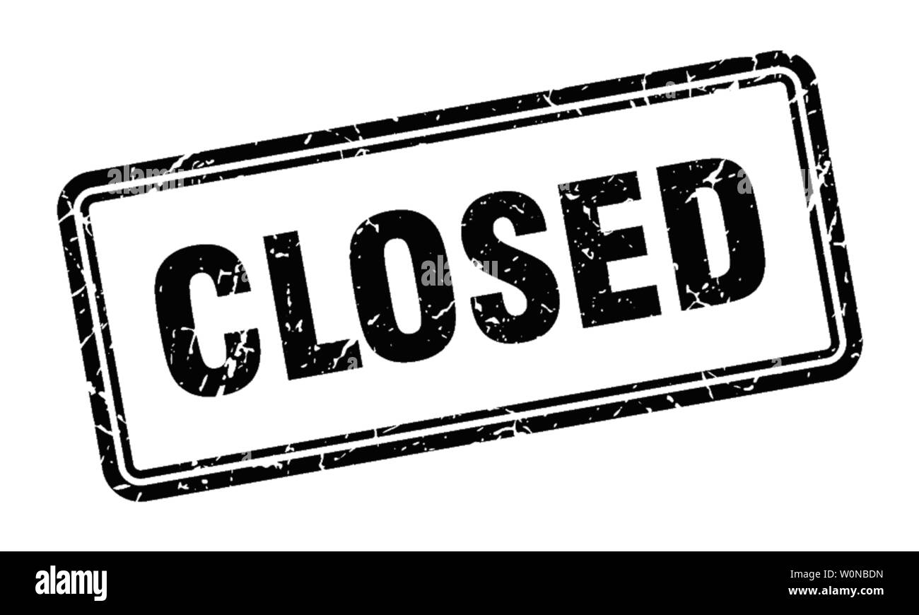 closed stamp. closed square grunge sign. closed Stock Vector Image ...