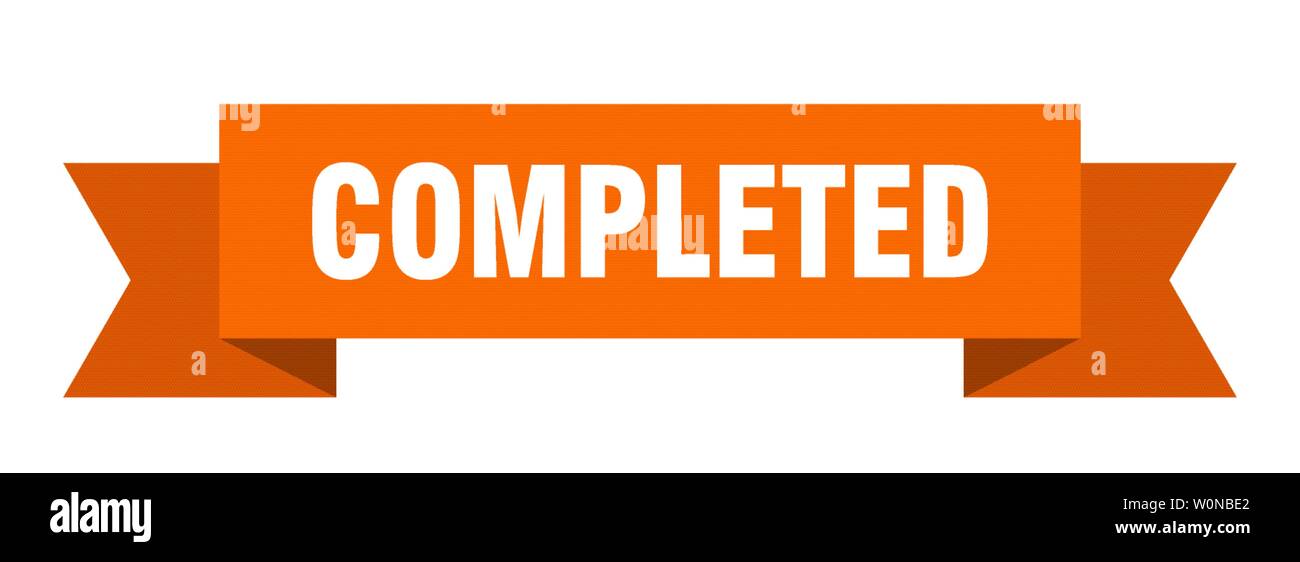 completed ribbon. completed isolated sign. completed banner Stock ...