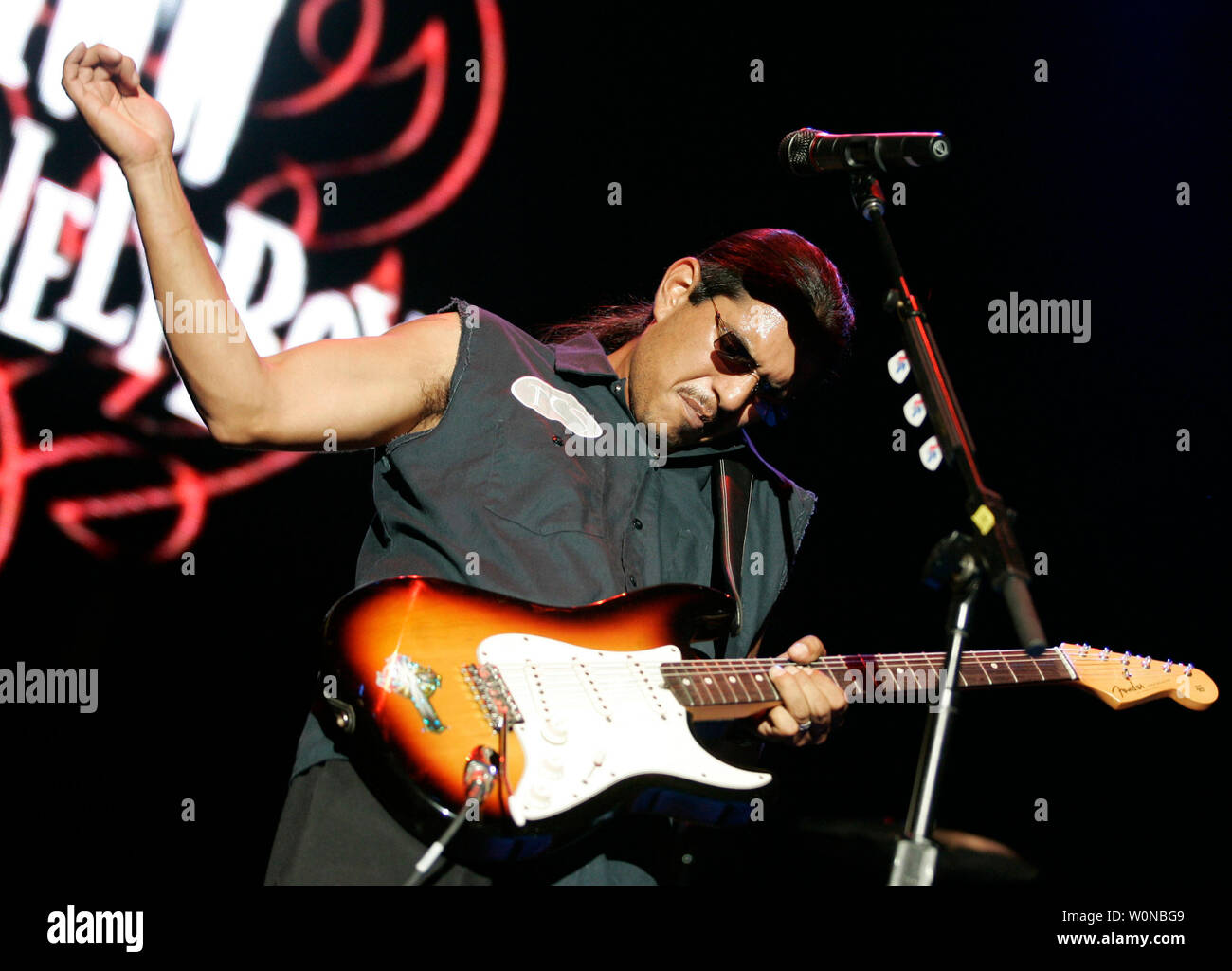 Henry Garza with Los Lonely Boys performs in concert, at the Sound ...