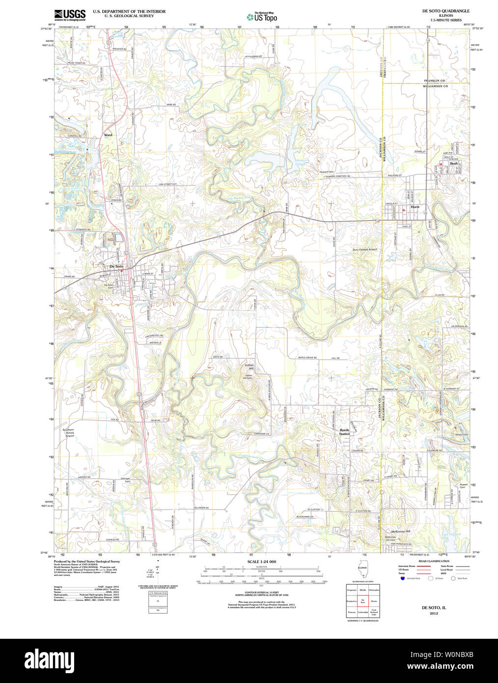 Map of de soto Cut Out Stock Images & Pictures - Alamy