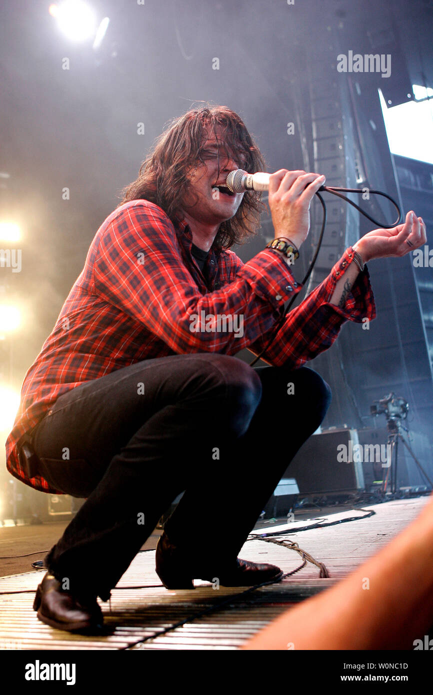 Adam Lazzara with Taking Back Sunday performs in concert during the ...