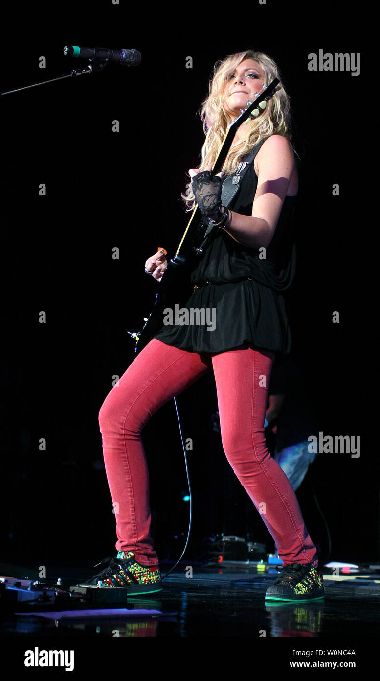 Aly of Aly & AJ performs in concert at the Sound Advice Amphitheatre in ...