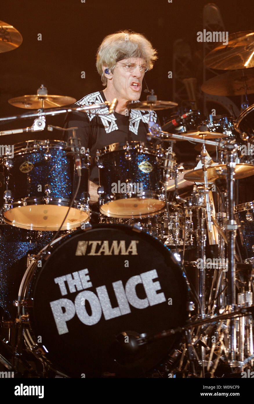 Stewart Copeland with The Police performs in concert at the Cruzan ...