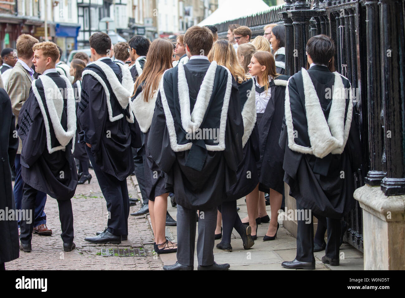 Cambridge University students from St John's College on the first day ...