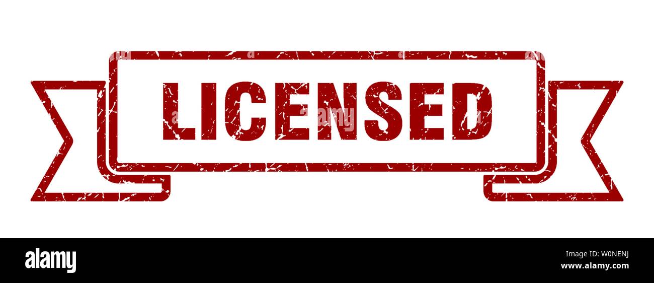 licensed grunge ribbon. licensed sign. licensed banner Stock Vector ...