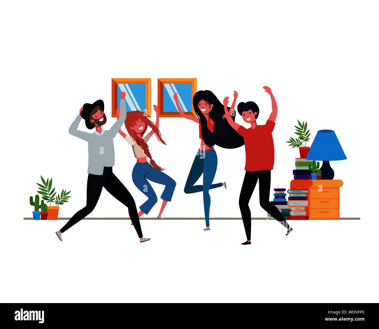 Dancing group adults Stock Vector Images - Alamy