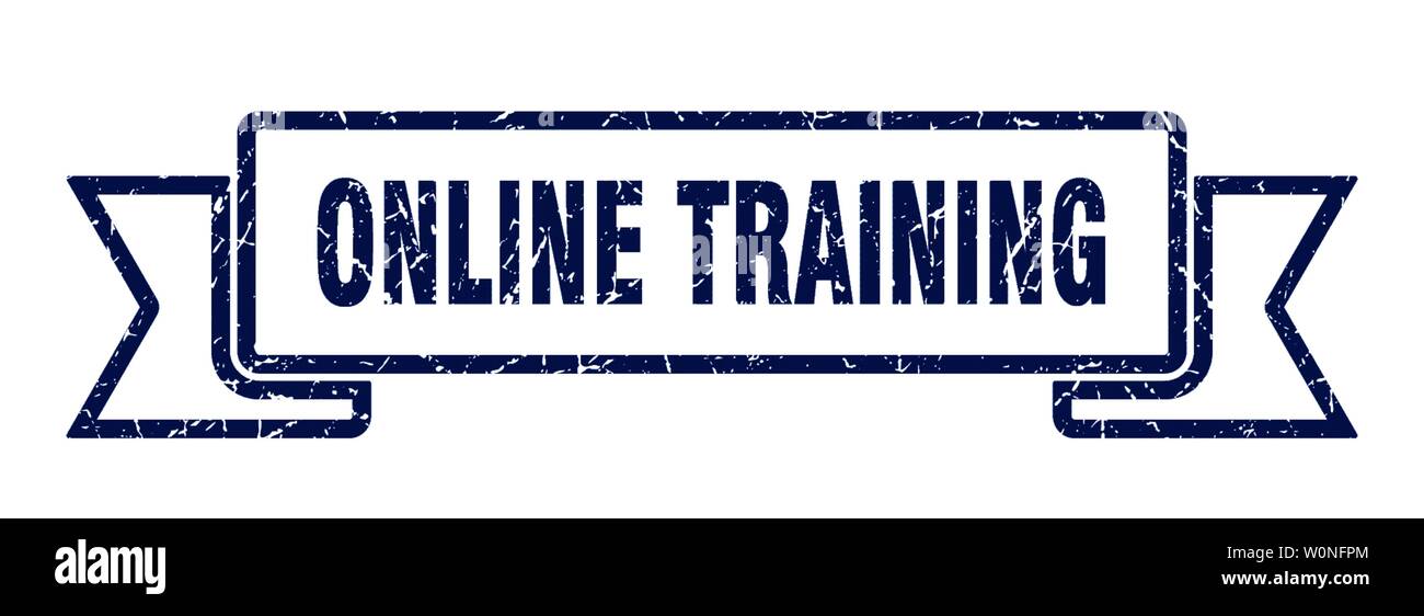 online training grunge ribbon. online training sign. online training ...