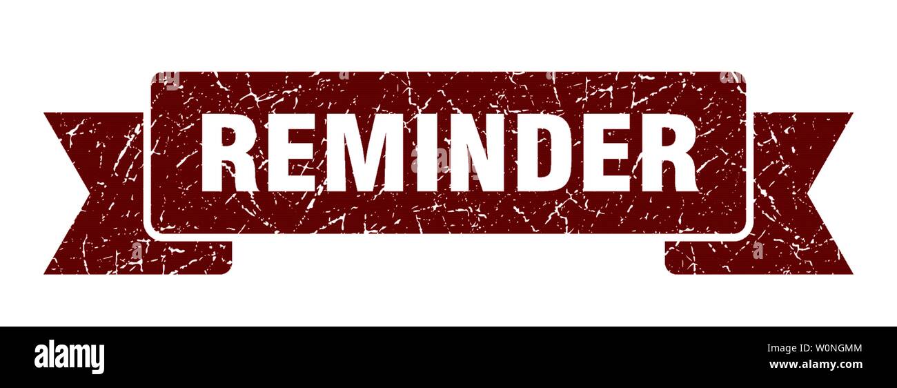 reminder grunge ribbon. reminder sign. reminder banner Stock Vector ...