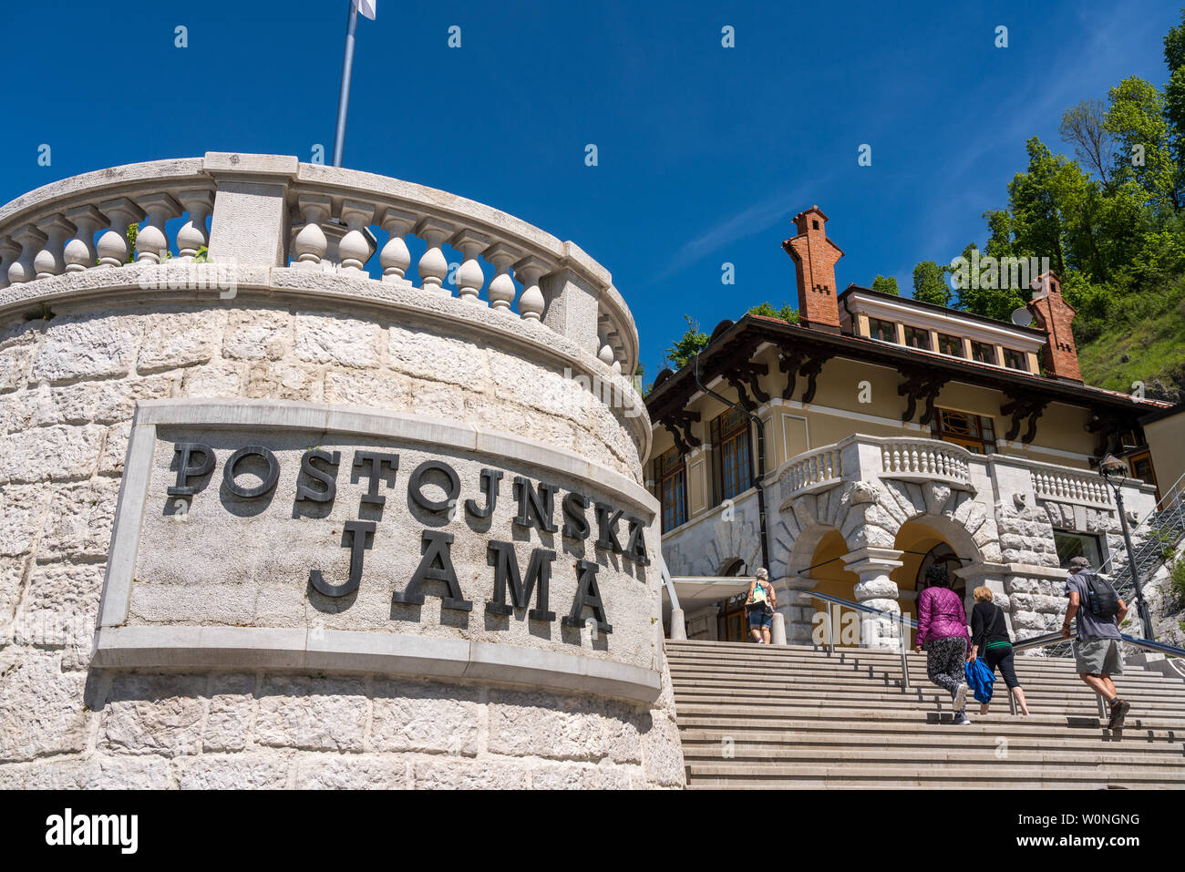 Entrance to Postojna cave system in Slovenia Stock Photo - Alamy
