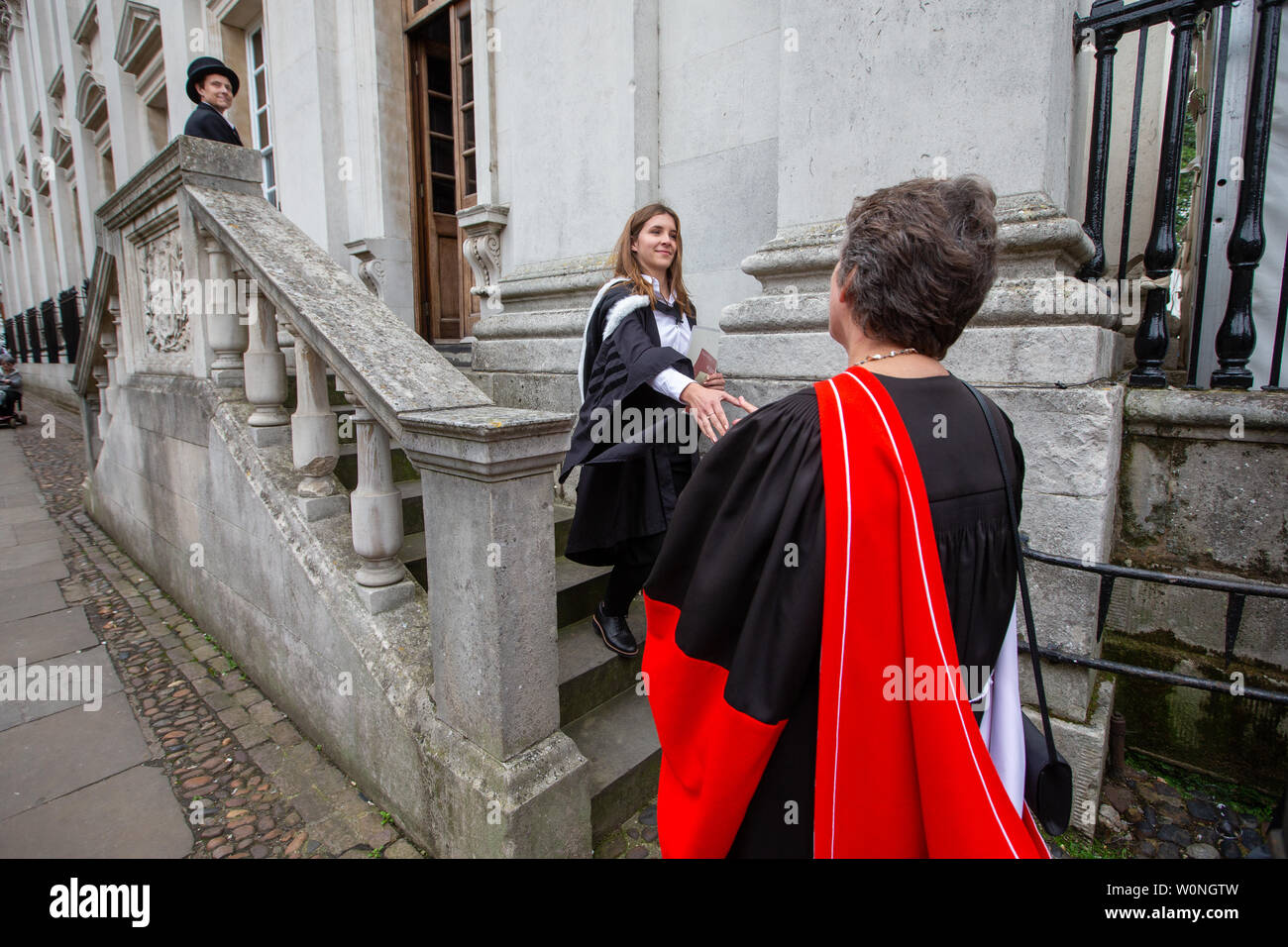 Cambridge University students from St John's College on the first day ...
