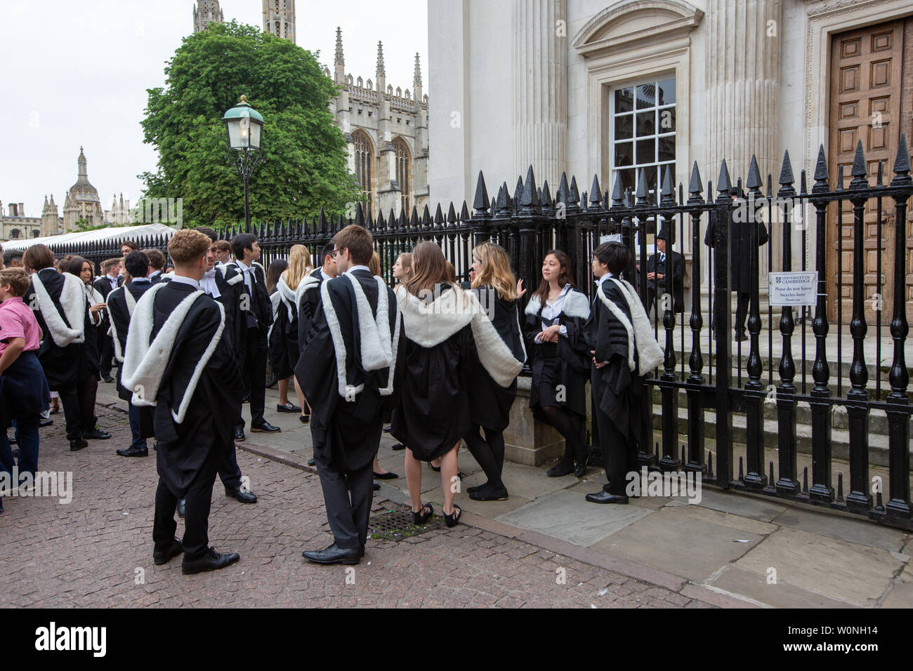 Cambridge University students from St John's College on the first day ...