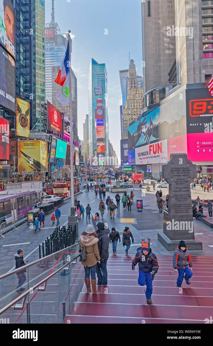 New York Times Square busy winter day Stock Photo - Alamy