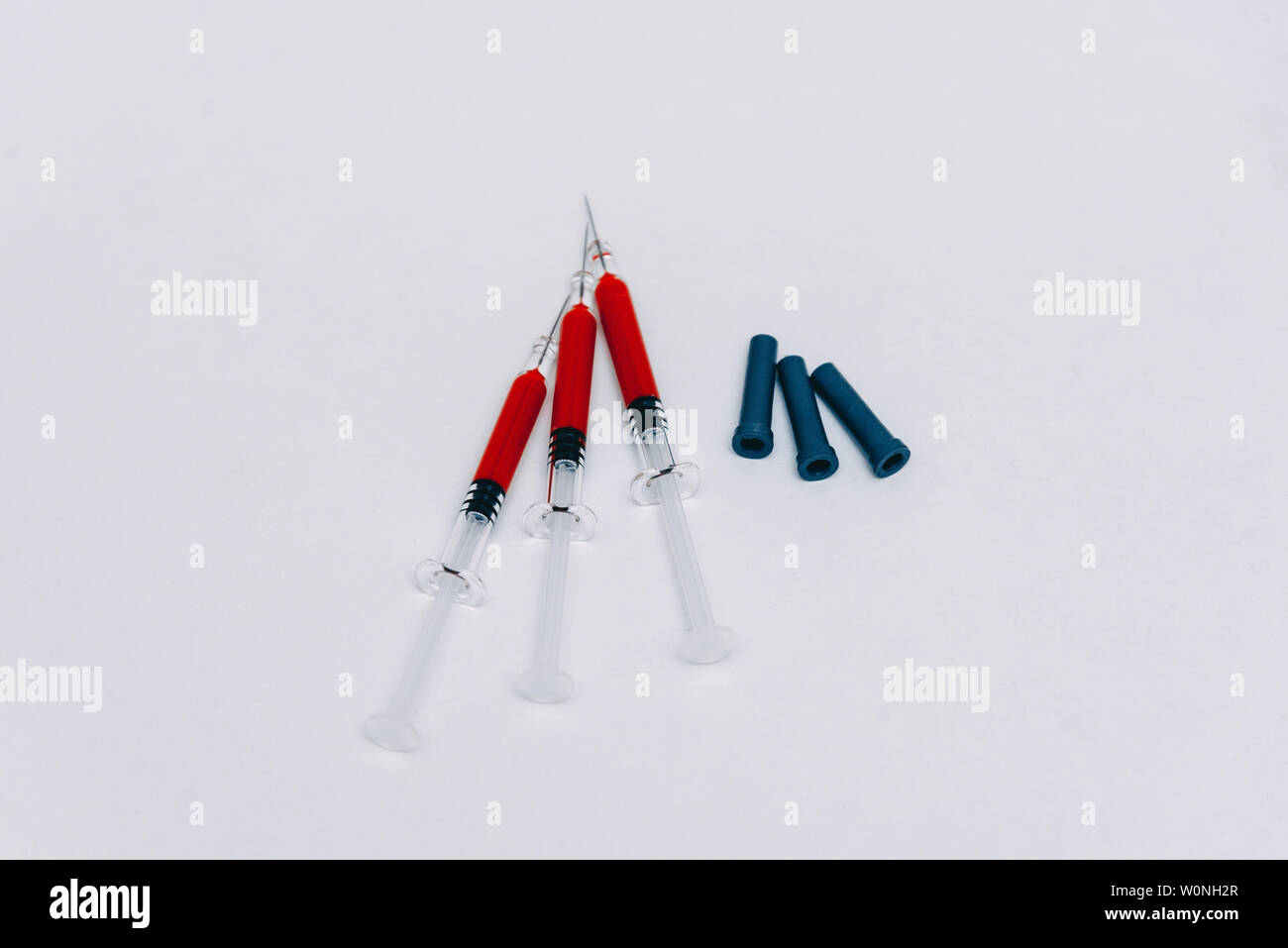 Treatment against addiction. Syringe with blood. Immunodeficiency ...