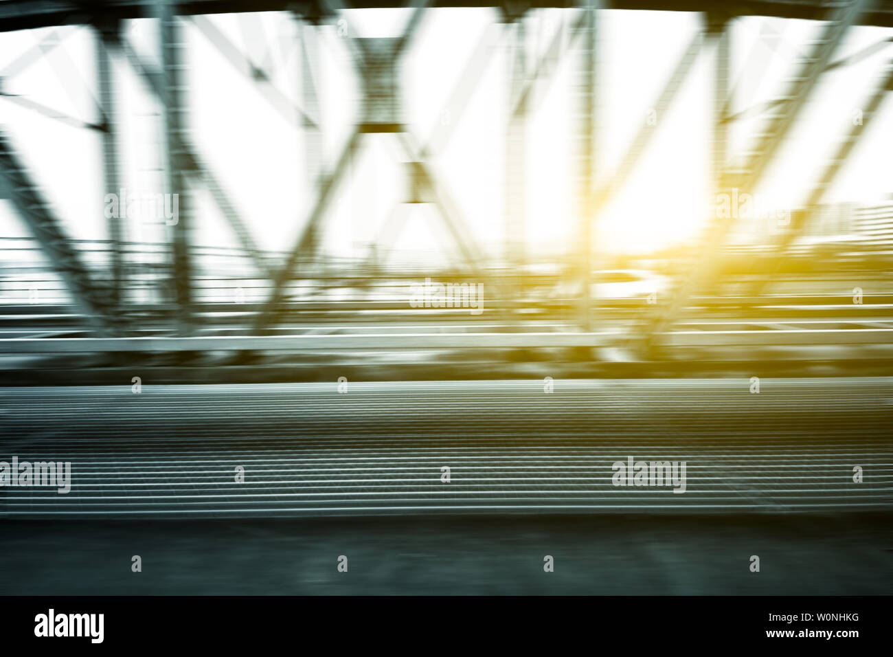 blur steel constuctions of landmark bridge in portland Stock Photo - Alamy