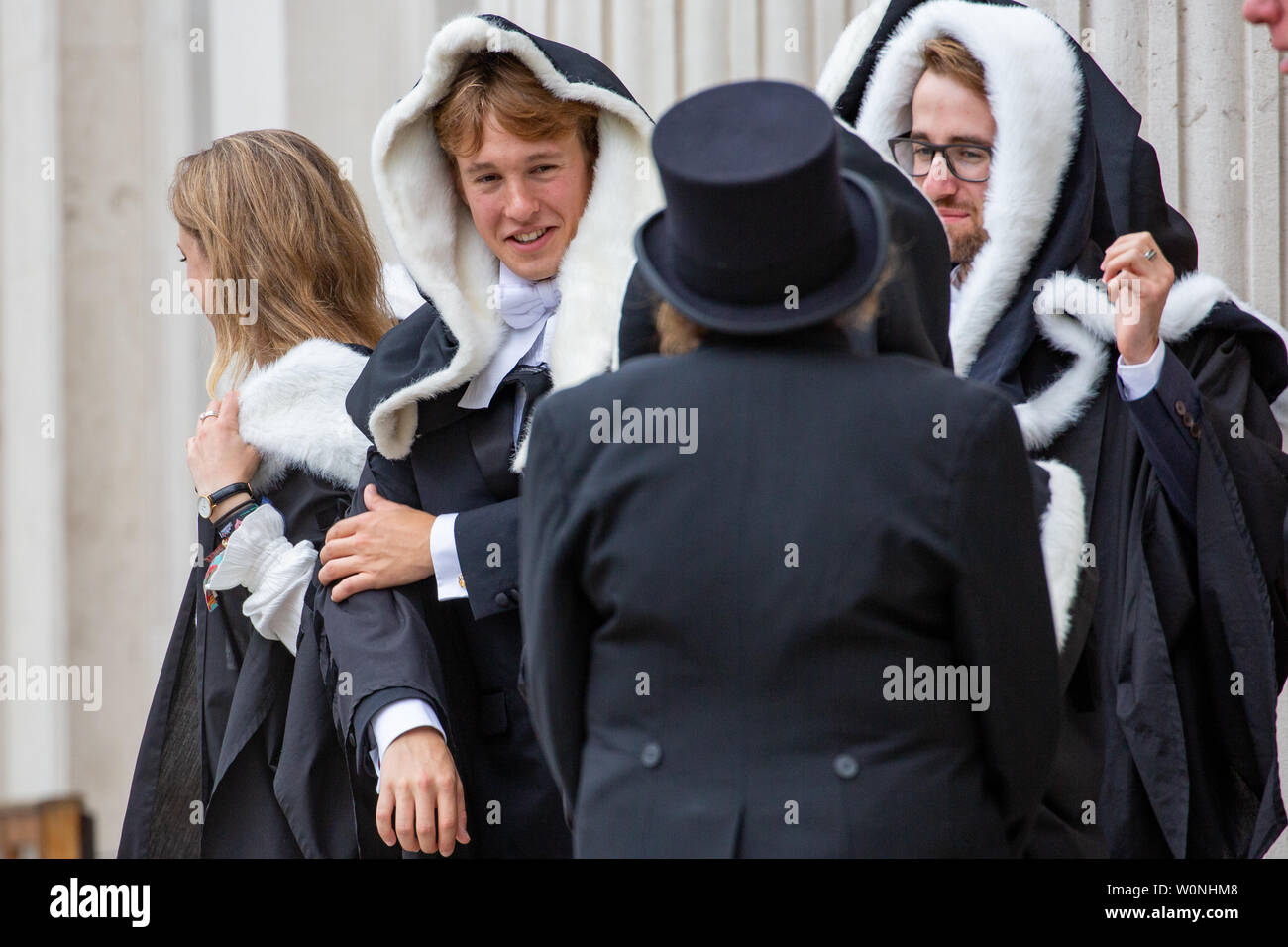 Cambridge University students from St John's College on the first day ...