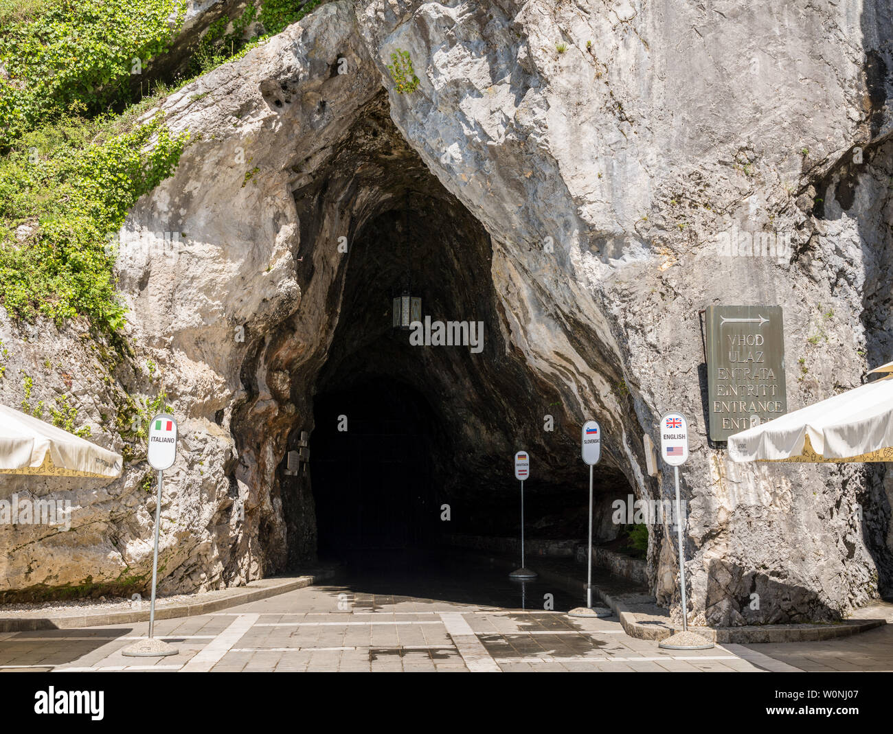 Entrance to Postojna cave system in Slovenia Stock Photo - Alamy