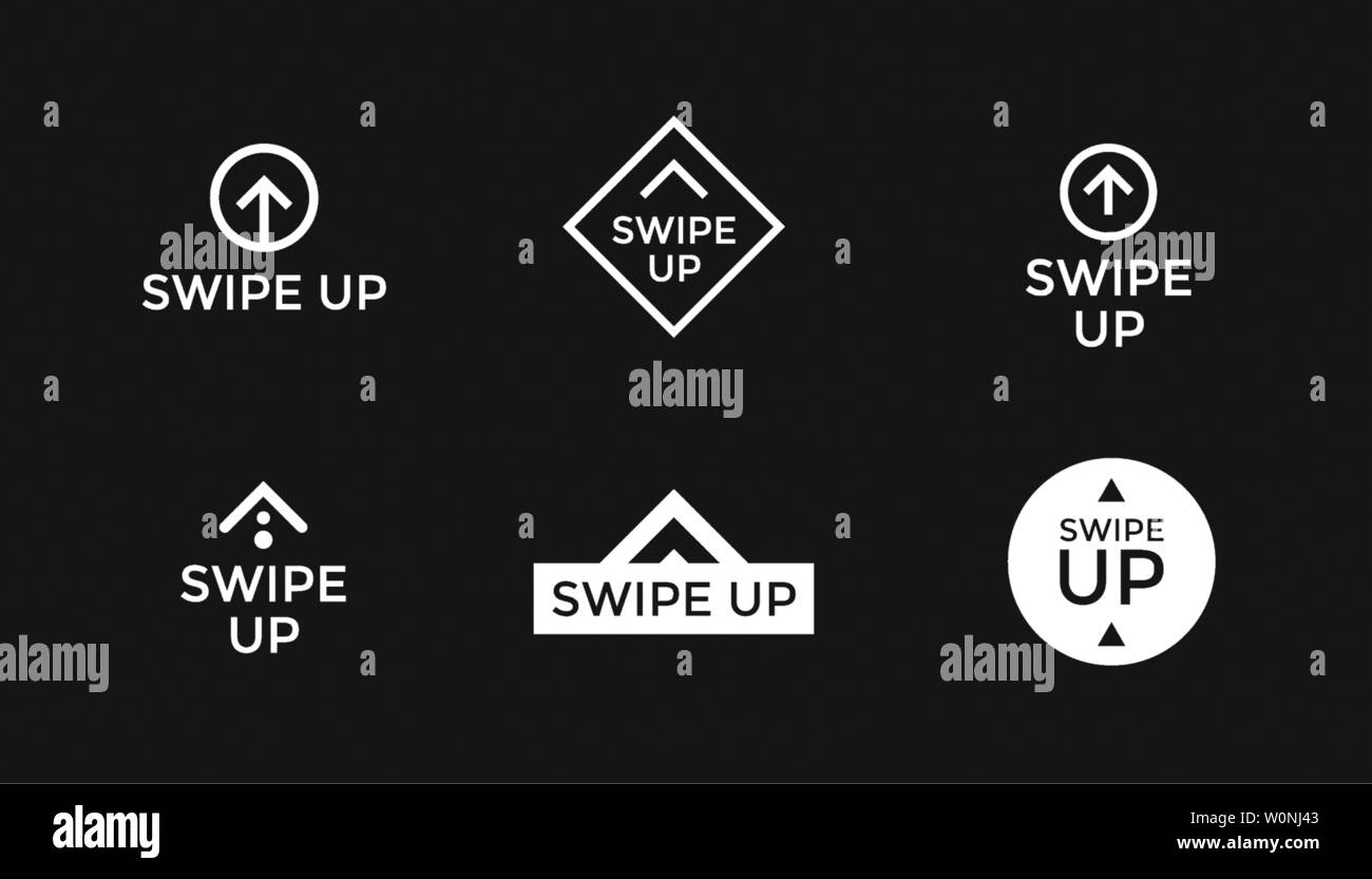 Vector swipe up icons on gray background for story design blogger ...