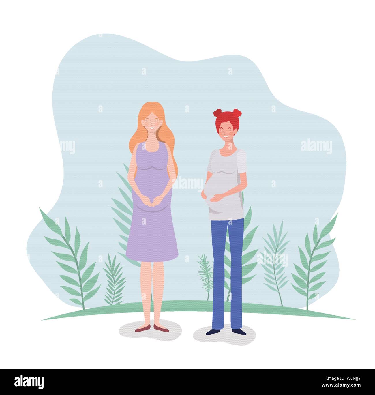 Pregnant girls group Stock Vector Images - Alamy