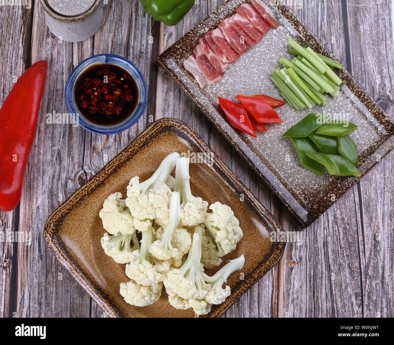 A variety of cuisine Chinese food is delicious, including semi-finished ...