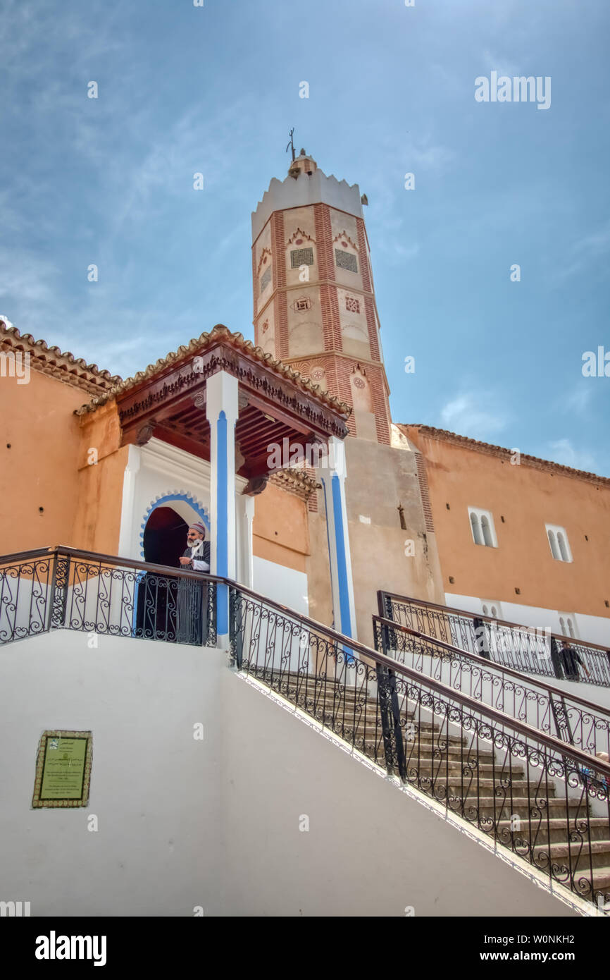 Chefchaouen, Morocco - May 03, 2019: Entrance to the Great Mosque of ...