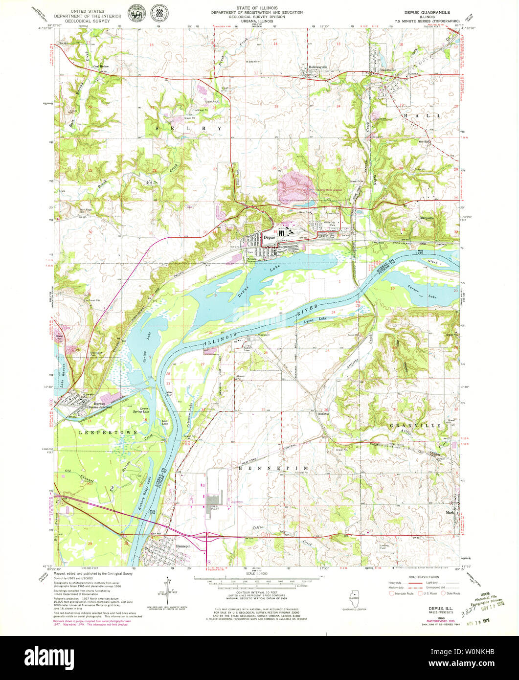 USGS TOPO Map Illinois IL Depue 307428 1966 24000 Restoration Stock ...