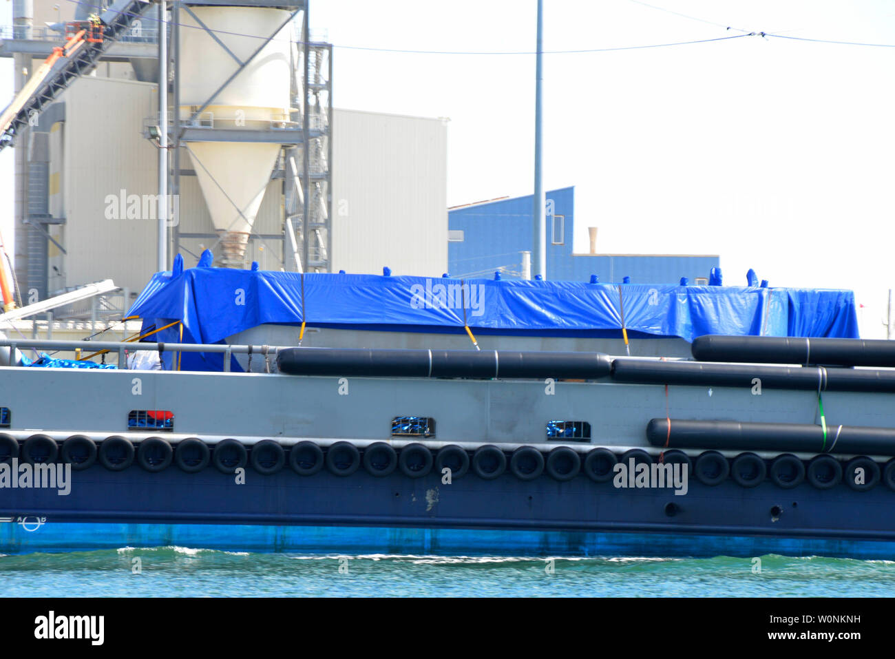 Port Canaveral, Florida. USA. June 27, 2019 SpaceX’s unique looking ...