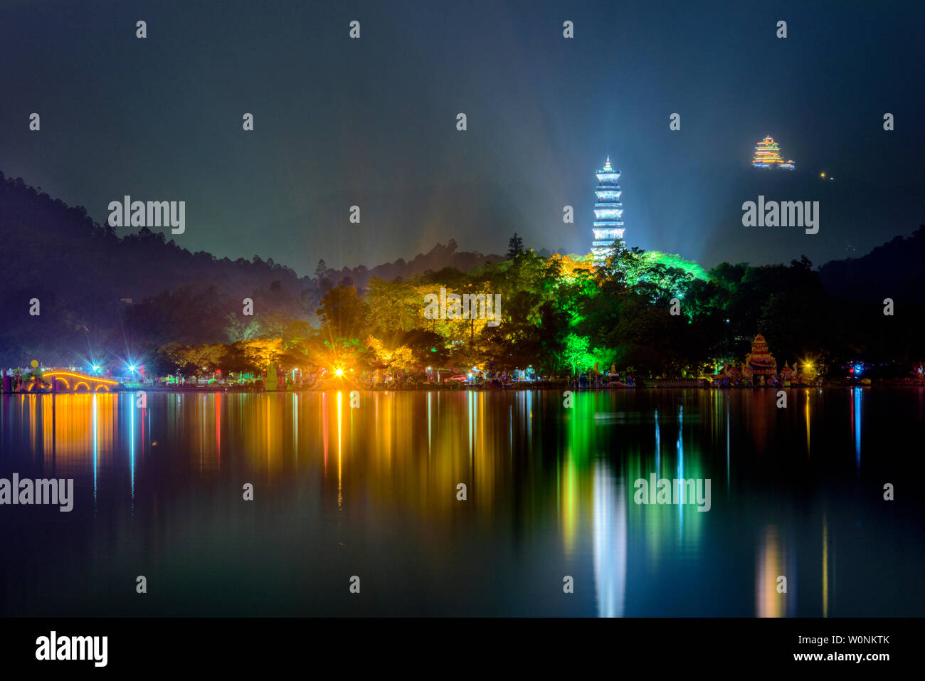 Night view of West Lake in Huizhou Stock Photo - Alamy