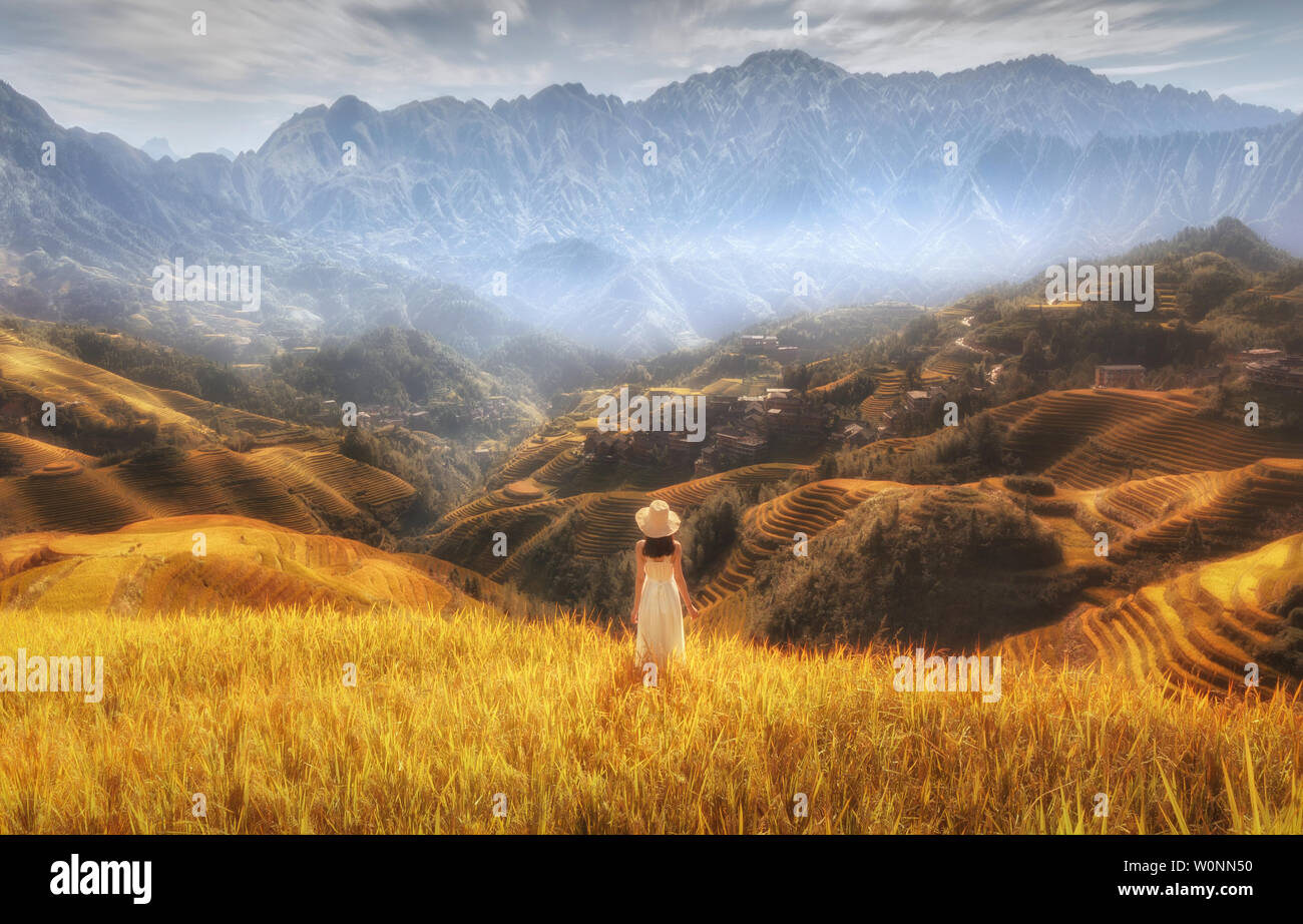 Dragon-ridge terraced fields Stock Photo - Alamy