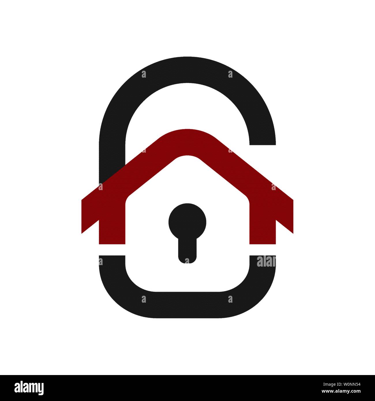 Home protection icon. House in the form of a door lock. Protection ...