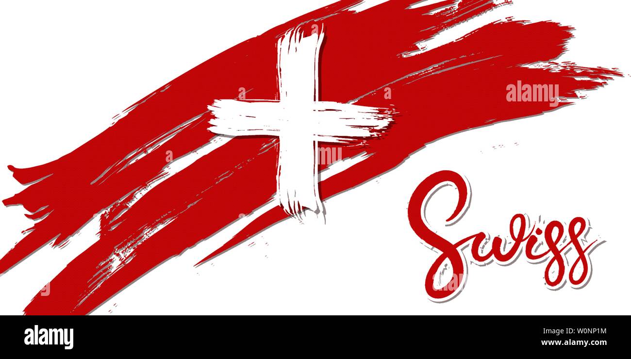 Red and white card swiss Stock Vector Images - Alamy