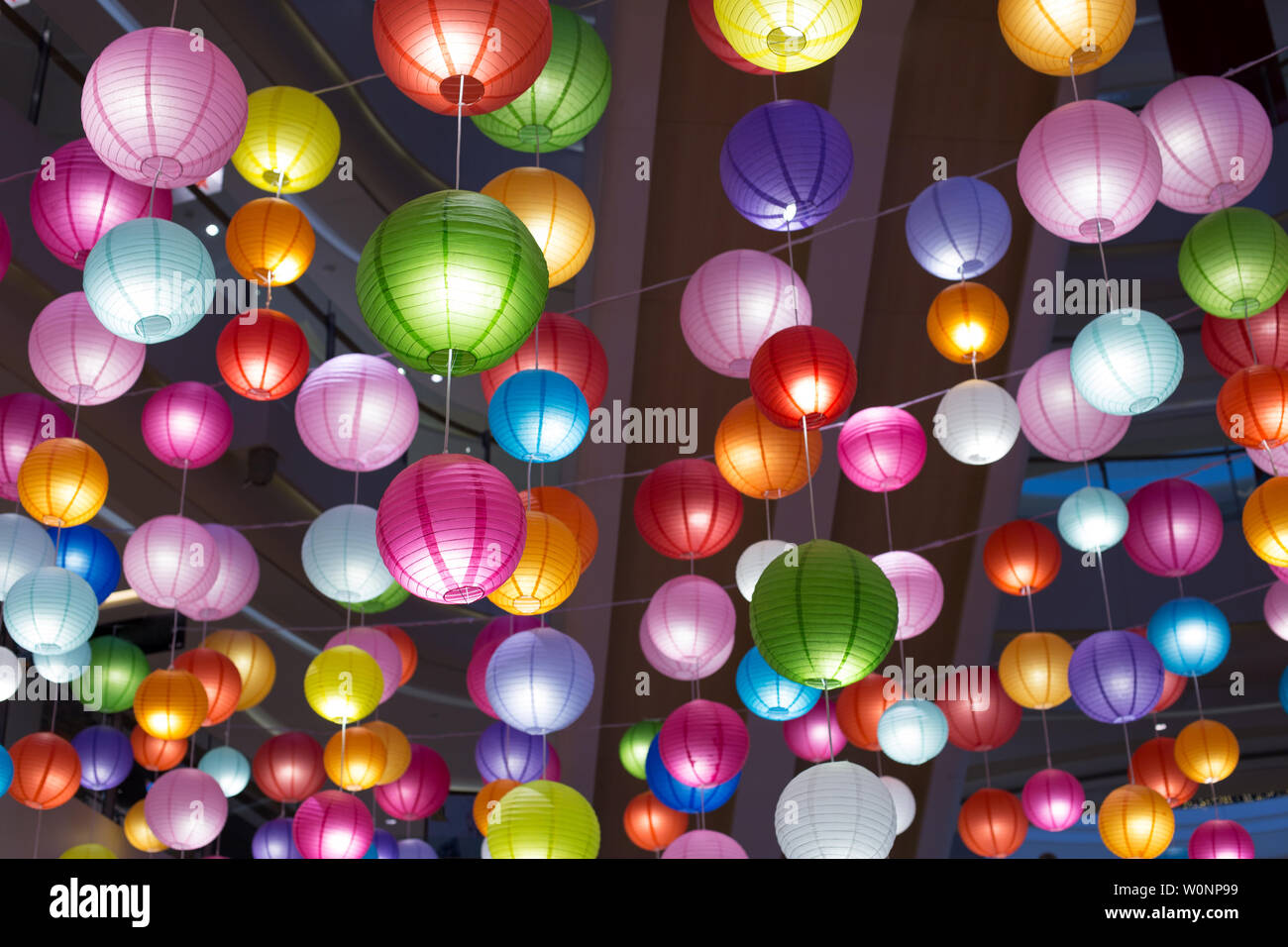 eletrical lantern in modern shopping mall Stock Photo - Alamy
