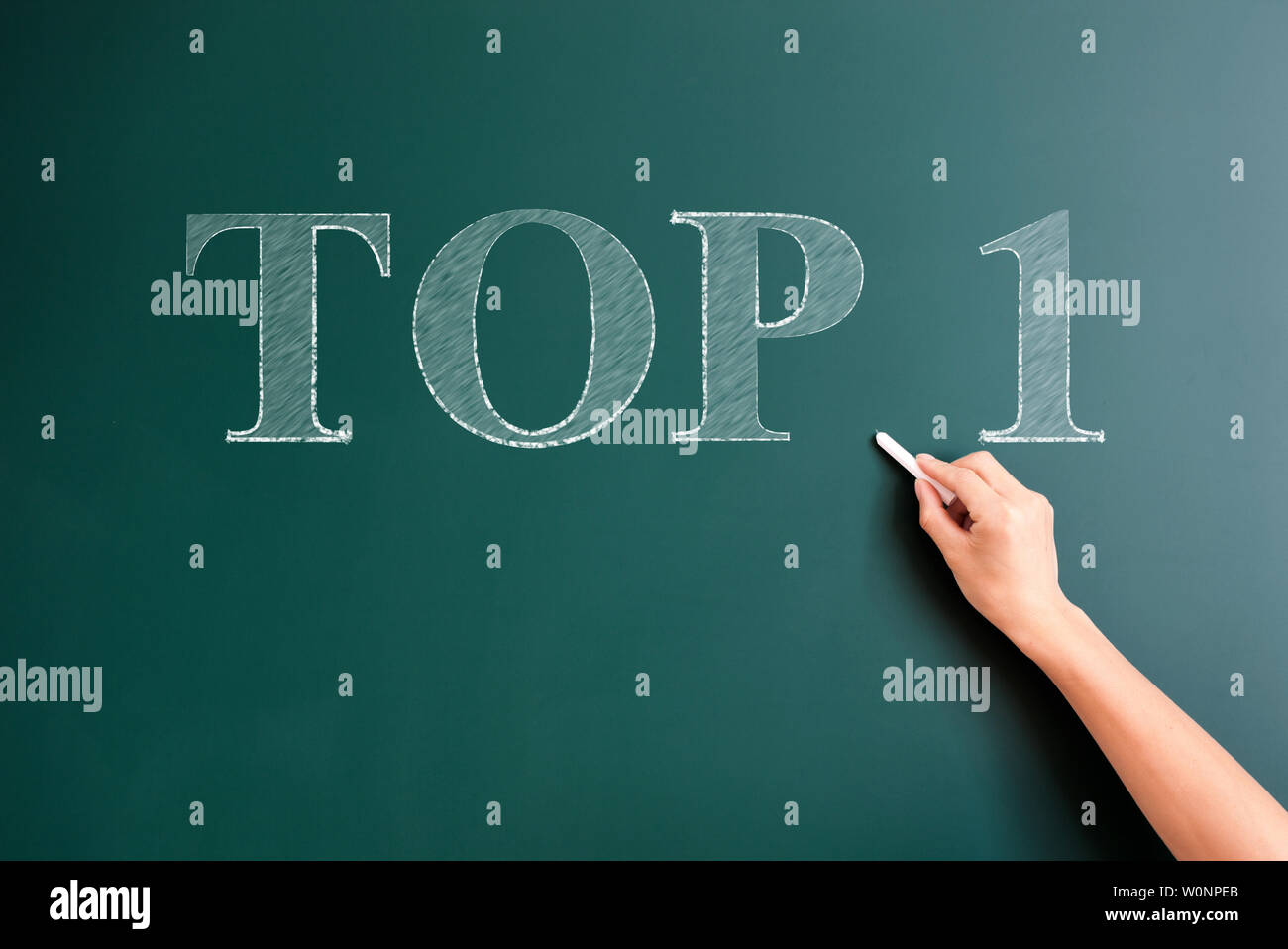 top 1 written on blackboard Stock Photo - Alamy