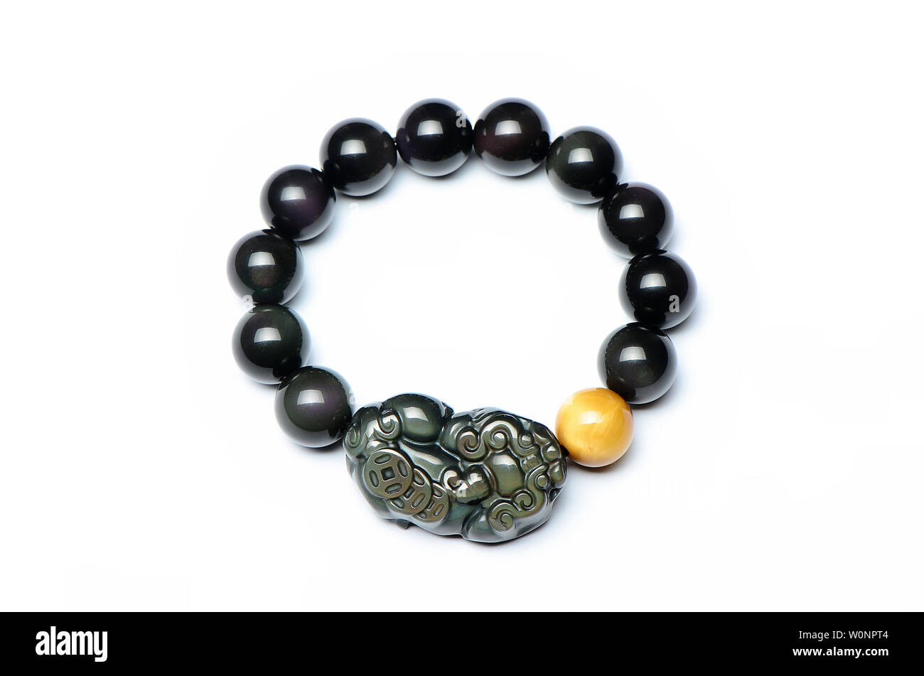 Obsidian Pixiu bracelet Stock Photo - Alamy
